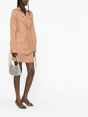 ANDREĀDAMO Twist-front Shirt Dress - Neutrals