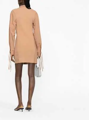 ANDREĀDAMO Twist-front Shirt Dress - Neutrals