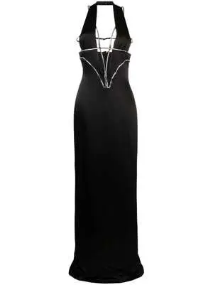 GENNY Crystal-embellished Halterneck Dress