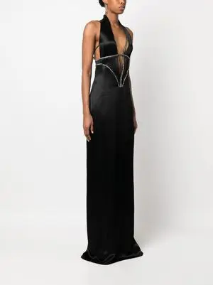 GENNY Crystal-embellished Halterneck Dress