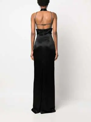 GENNY Crystal-embellished Halterneck Dress