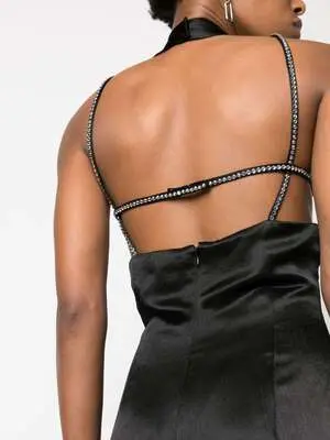 GENNY Crystal-embellished Halterneck Dress