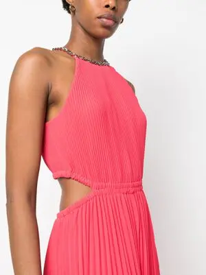 Michael Kors Pleated Halterneck Midi Dress