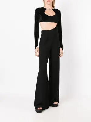 AMIR SLAMA Cutout Velvet-effect Bodysuit