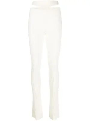 ANDREĀDAMO High-waisted Cut-out Trousers - Neutrals
