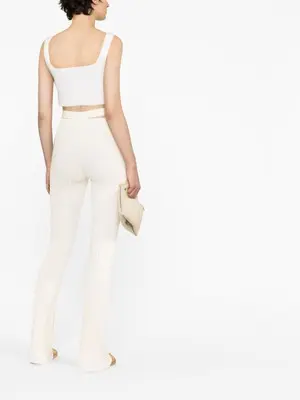 ANDREĀDAMO High-waisted Cut-out Trousers - Neutrals