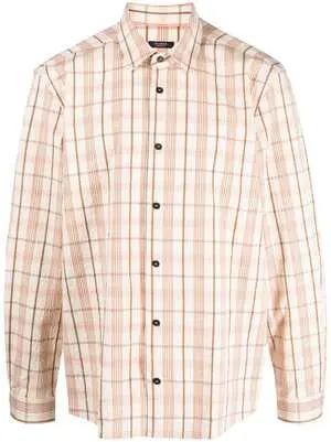 Peserico Check-pattern Long-sleeve Shirt - Neutrals