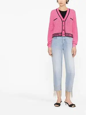 Karl Lagerfeld Bouclé Cropped Cardigan