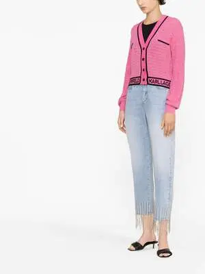 Karl Lagerfeld Bouclé Cropped Cardigan
