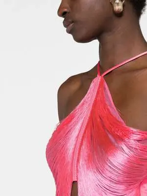 Cult Gaia Quella Fringed Halterneck Top