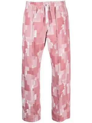 COUNTY OF MILAN Marcelo Burlon Geometric-print Trousers - Pink