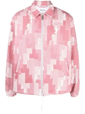 COUNTY OF MILAN Marcelo Burlon Geometric-print Shirt Jacket - Pink