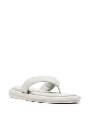 GIABORGHINI Padded Leather Flip-flops - Grey