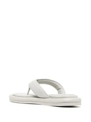 GIABORGHINI Padded Leather Flip-flops - Grey