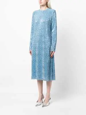Stine Goya Celsia Sequin Midi Dress - Blue