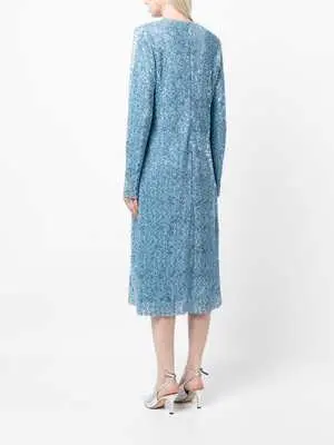 Stine Goya Celsia Sequin Midi Dress - Blue