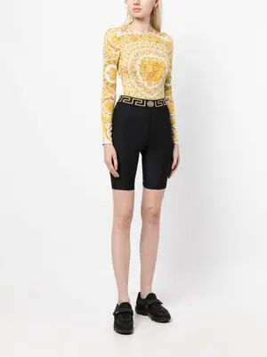 Versace Logo-band Above-knee Shorts