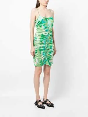 GANNI Organic-silk Ruched Dress
