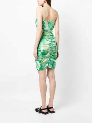 GANNI Organic-silk Ruched Dress