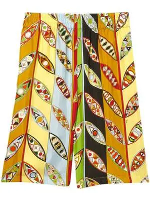 Emilio Pucci Graphic-print Silk Shorts
