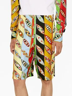 Emilio Pucci Graphic-print Silk Shorts