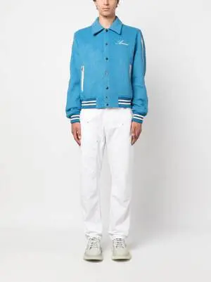 Amiri Bones Appliqué Wool-blend Bomber Jacket