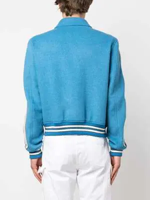 Amiri Bones Appliqué Wool-blend Bomber Jacket
