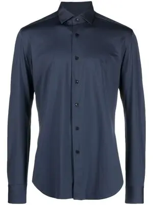 XACUS Long-sleeve Button-up Shirt - Blue