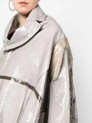 Comme Des Garçons Asymmetric Embossed Raincoat