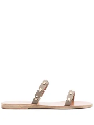 ANCIENT GREEK SANDALS Kara Leather Slides - Neutrals