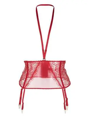 MAISON CLOSE Accrochet Coeur Suspender Belt - Red