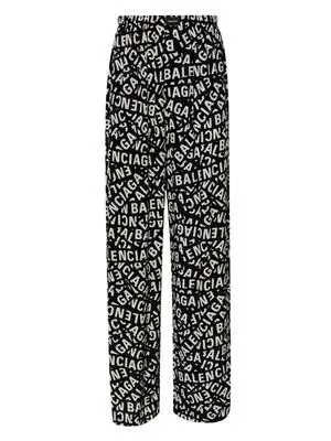 Balenciaga Logo-print Pajama Pants - Black