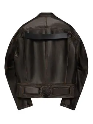 COURREGES Racer Patina Leather Jacket