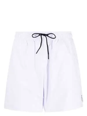 BOSS Swim Shorts With Signature Stripe And Logo - White