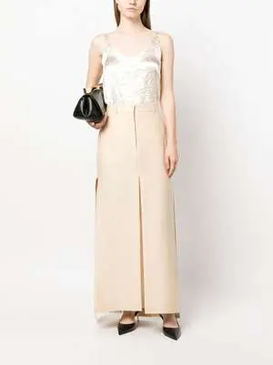 LANVIN V-back Crinkled-effect Top