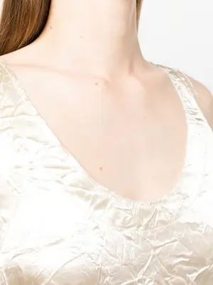 LANVIN V-back Crinkled-effect Top