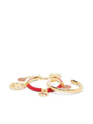 Rabanne Charm Bangle Bracelet Set - Gold