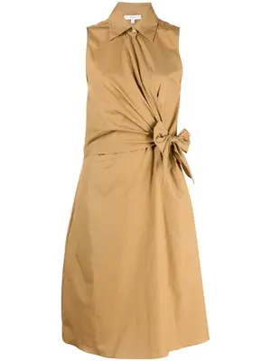 Vince Sleeveless Shirt Dress - Brown