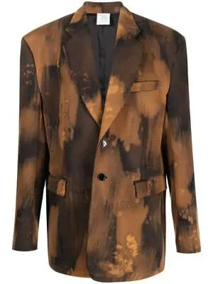 Vetements Overbleached Single-breasted Blazer - Brown