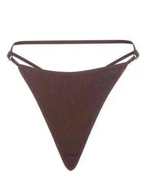 ANDREĀDAMO Strap-detailing Ribbed Thongs