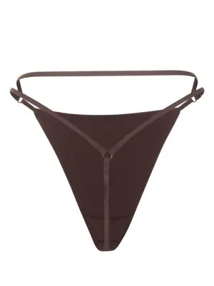 ANDREĀDAMO Strap-detailing Ribbed Thongs