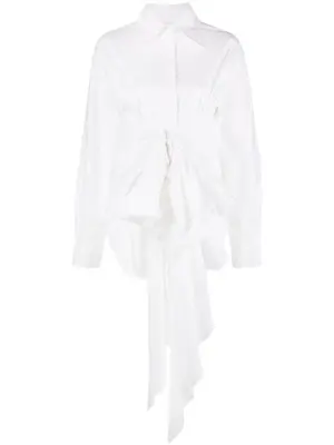 QUIRA Draped Cotton Shirt