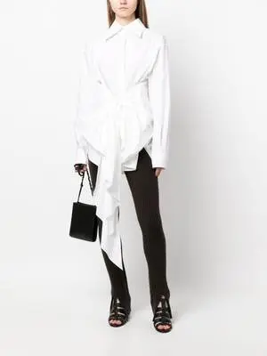 QUIRA Draped Cotton Shirt
