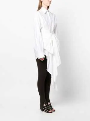 QUIRA Draped Cotton Shirt