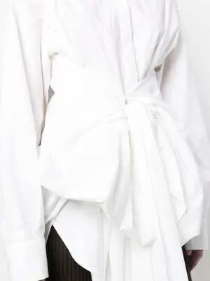 QUIRA Draped Cotton Shirt