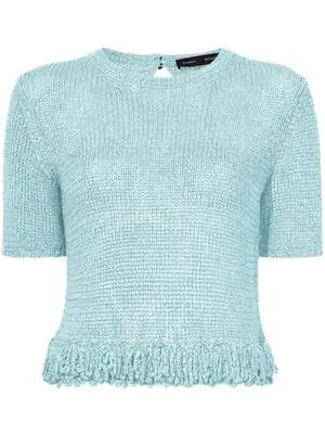 Proenza Schouler Ribbon Crochet Fringe Top
