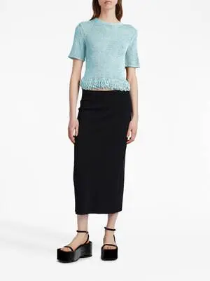 Proenza Schouler Ribbon Crochet Fringe Top