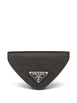 Prada Saffiano Logo-plaque Coin Wallet - Black