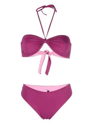 FISICO Ruched Bandeau Bikini Set - Purple