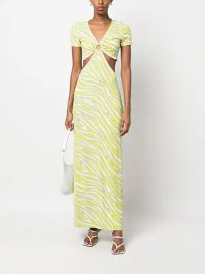 Michael Kors Zebra-print Maxi Dress